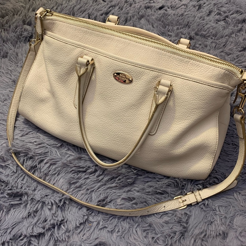 Coach Morgan Bag - White Pebbled Leather - Gem